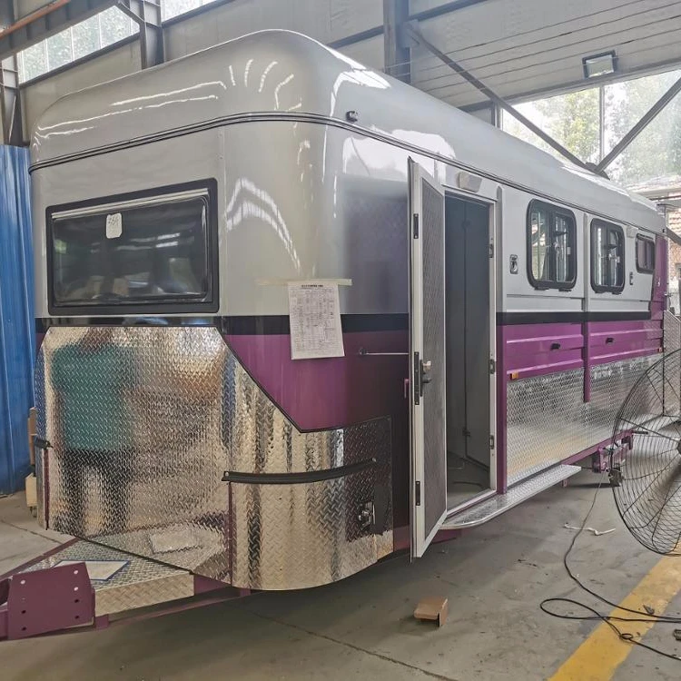 Square nose 2 horse trailer slant float with shower| Alibaba.com