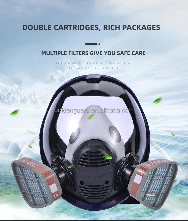 CGLX Spherical Silicone Full Face Respirator Mask for Painting Chemical ...