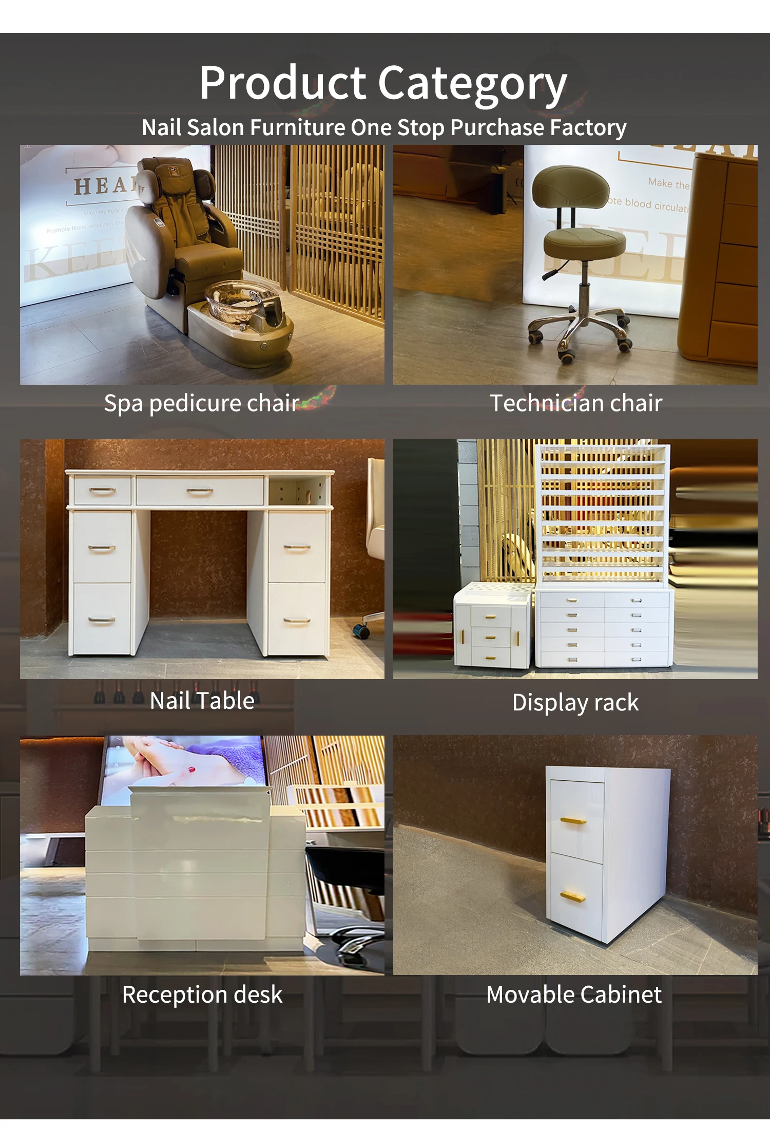 Healthtec Modern Manicure Table Set Light Luxury Manicure Shop ...