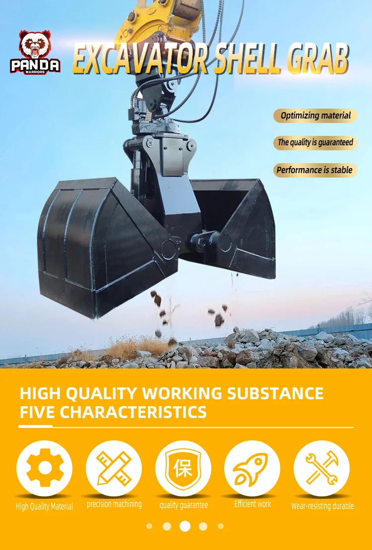 Excavator Parts Electro Hydraulic Clamshell Bucket Hs1600 Lifting ...