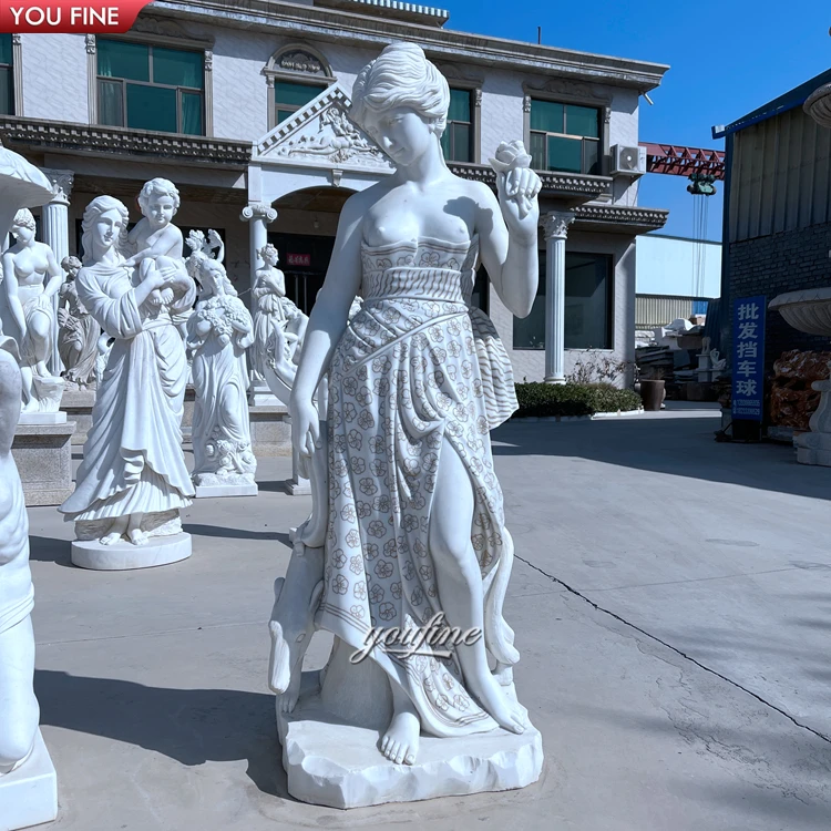 Modern Handcarved Lady Bust Sculpture - Stone Garden Statue, OEM Available