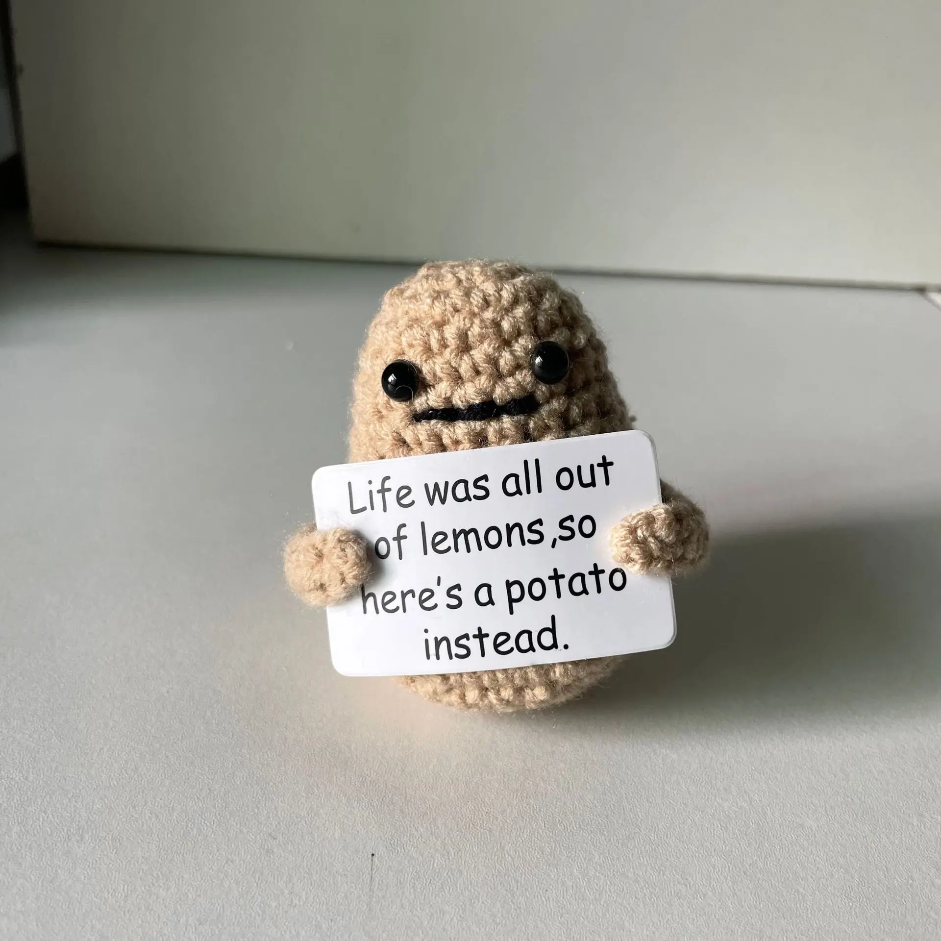 Funny Positive Potato Crochet Eggplant Toy for Encouragement