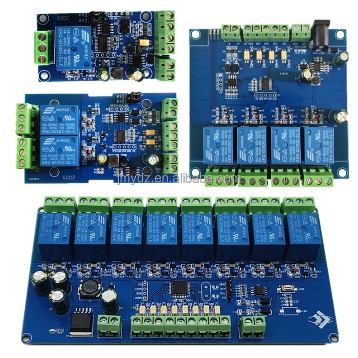 4 channel 5V relay module switch input/output RS485/TTL serial communication Modbus Rtu board ...