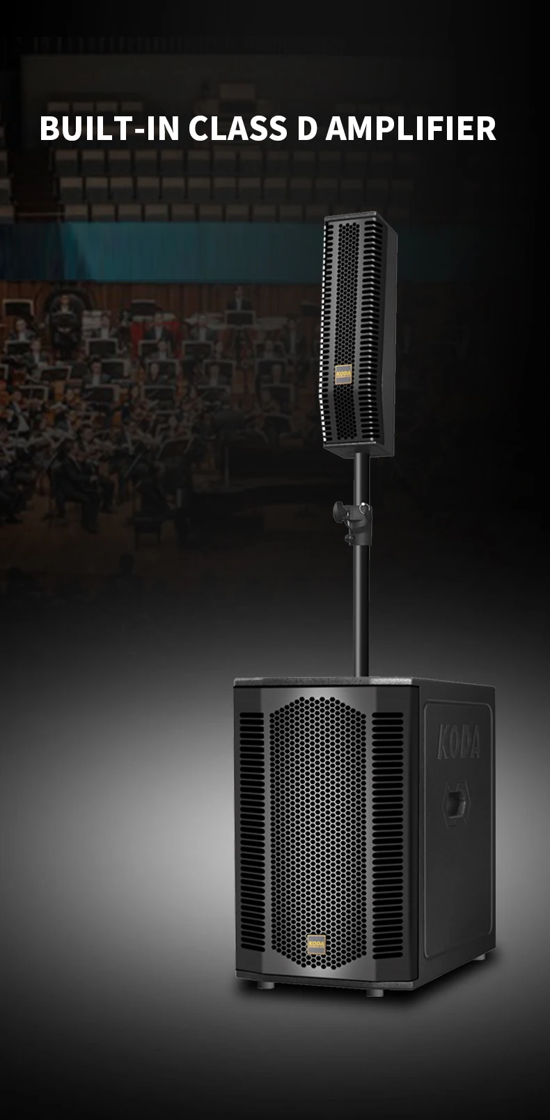 KODA Active System Column Array Speakers for Multifunctional Use