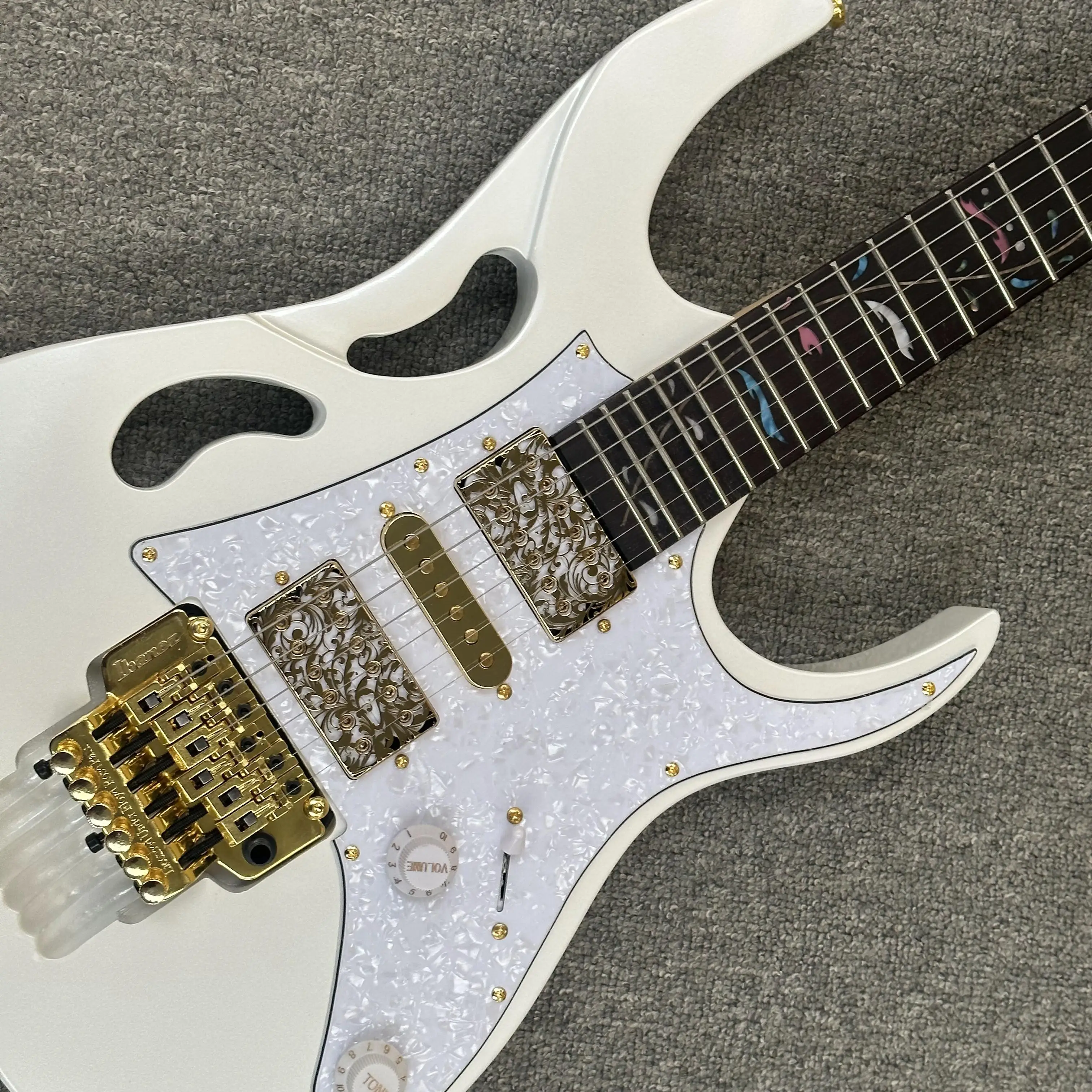 Ibn White 7V Electric Guitar - HSH Hardware & Fast Shipping