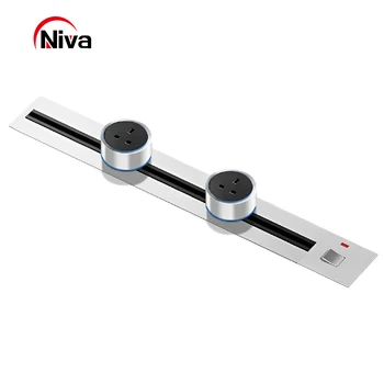 150cm Sliding Hidden Intabletop Power Desk Track Electric Socket With ...