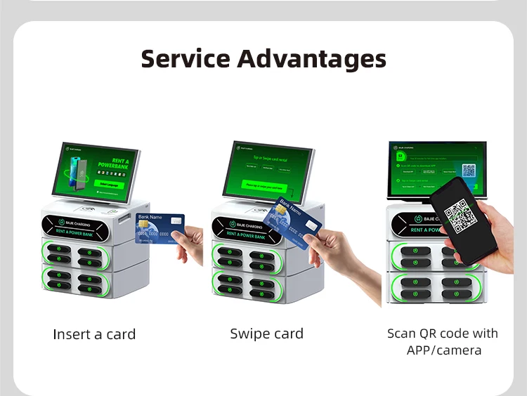 12 Slots Touch-Screen Power Bank Rental Station Kiosk - Fast Charge ...