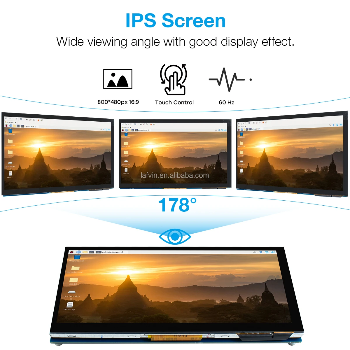 7 Inch Raspberry Pi Monitor Touchscreen - 800x480 DSI IPS Display
