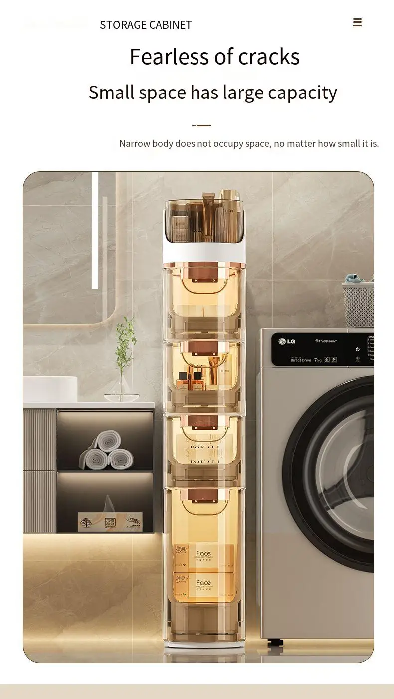 Rmier Plastic Bathroom Gap Storage Rack Household Drawer Style Bathroom Multi-layer Storage Rack ...