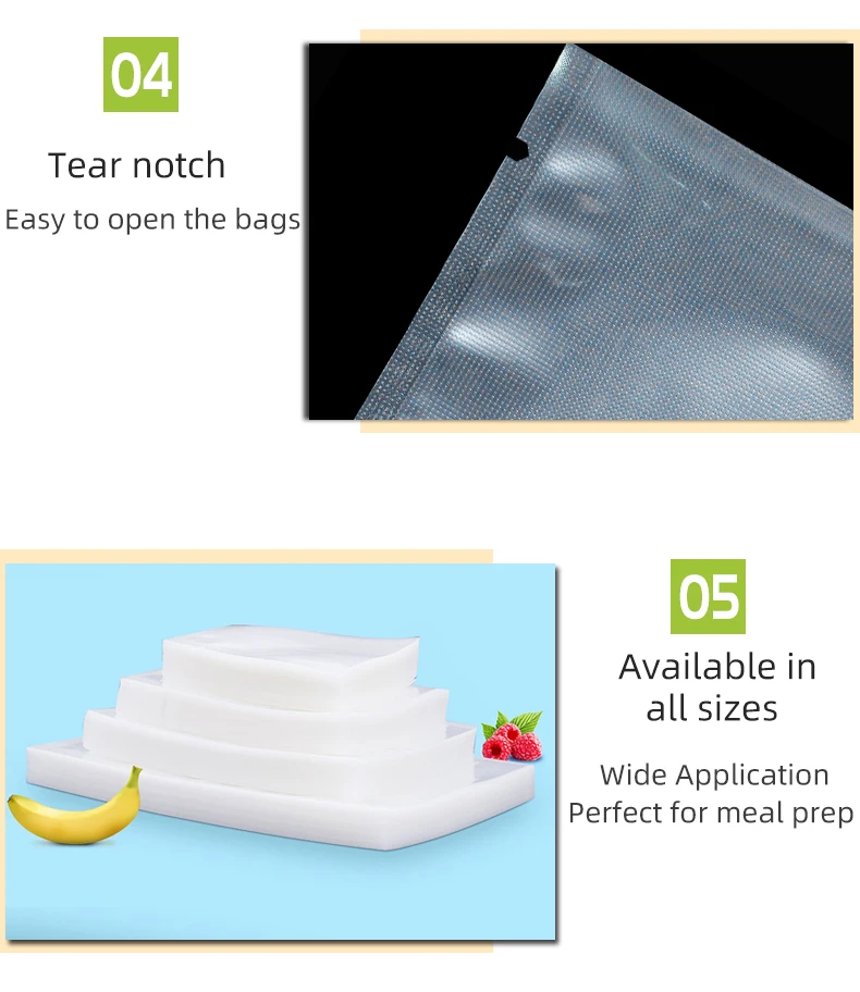 Factory Custom Printed Frozen Food Vacuum Storage Bag Evoh Clear PE ...