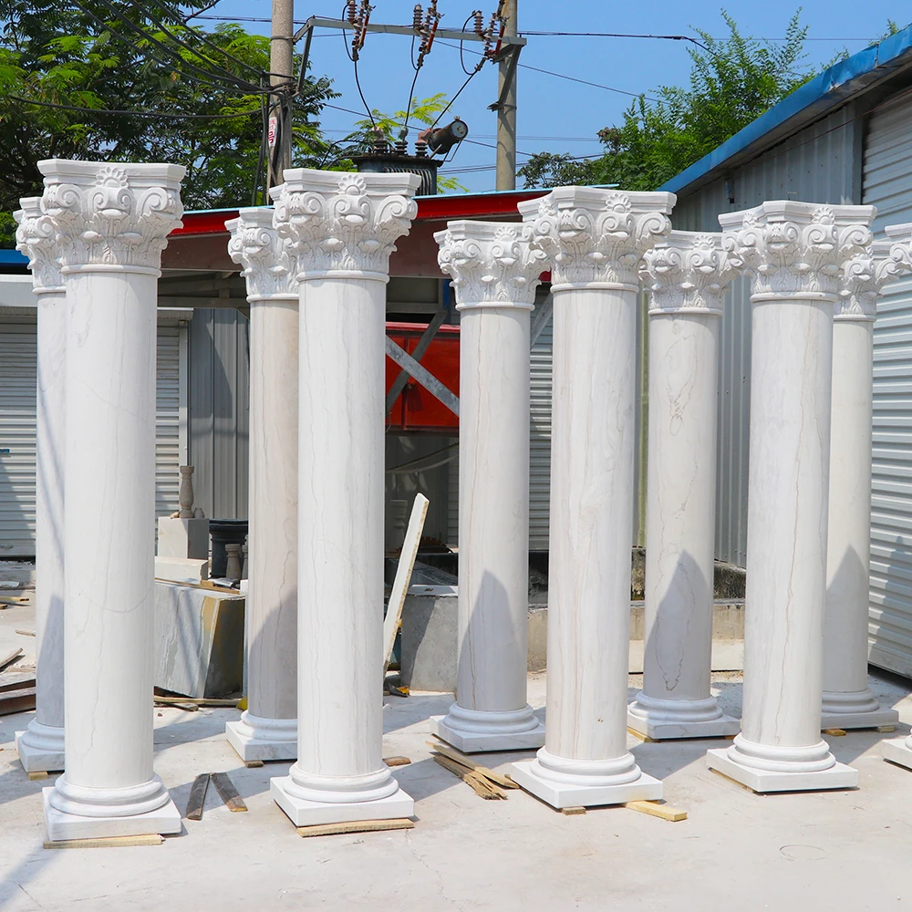 Roman Design Decorative Natural Stone Marble Column Pillar