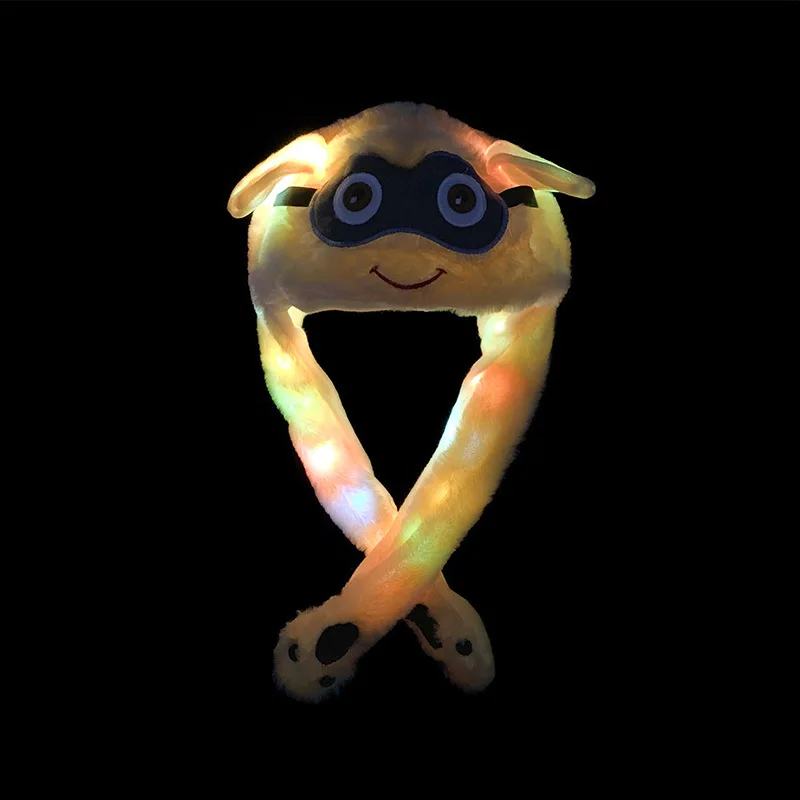 Wholesale Hat Funny Kawai Plush Led Light Glowing Moving Ear Hat Flap ...