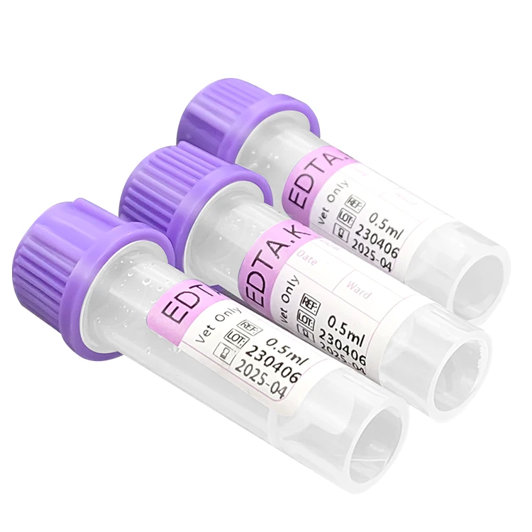 Micro K2 K3 Edta Tubes Micro Medical Blood Sample Collection Capillary Tubes With Purple Screw ...