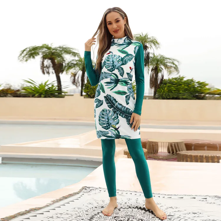 Modest Swimwear 2024 Women Islamic Bathing Suit 4 Pieces Set Muslim ...