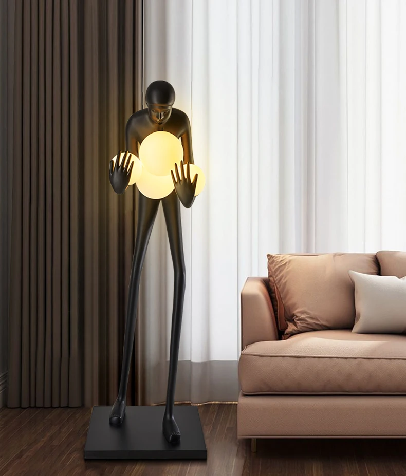 Designer Resin Humanoid Sculpture Standing Floor Lamps Modern Led ...