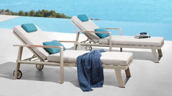 Luxury Beach Hotel Commercial Pool Lounge Chairs Aluminium Swimming ...