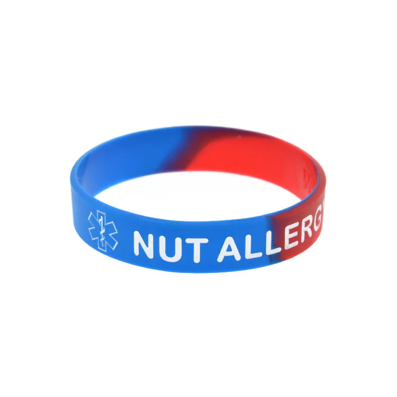 Nut Allergy Medical Alert Silicone Rubber Bracelet Wristbands - Buy Nut ...