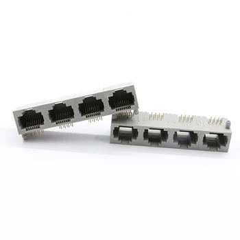 4-port Rj45 Socket Manufacturing Pcb Modular Jack Rj45 Female Connector ...