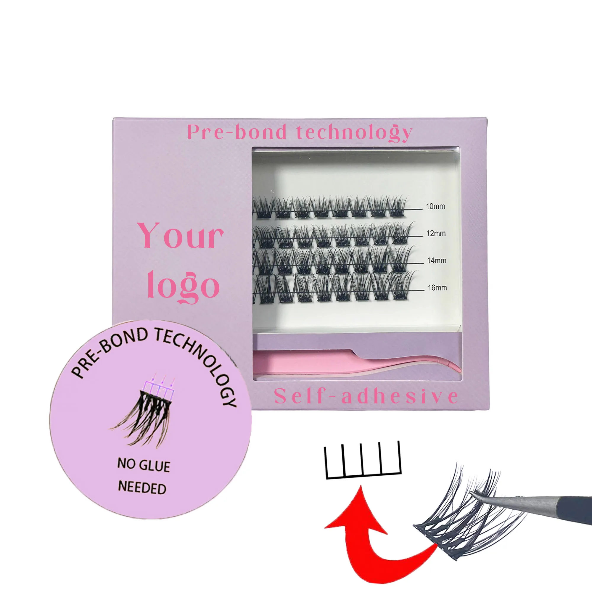 1 Step Press-on Lashes 2024 Pre Bond Technology No Glue Needed ...