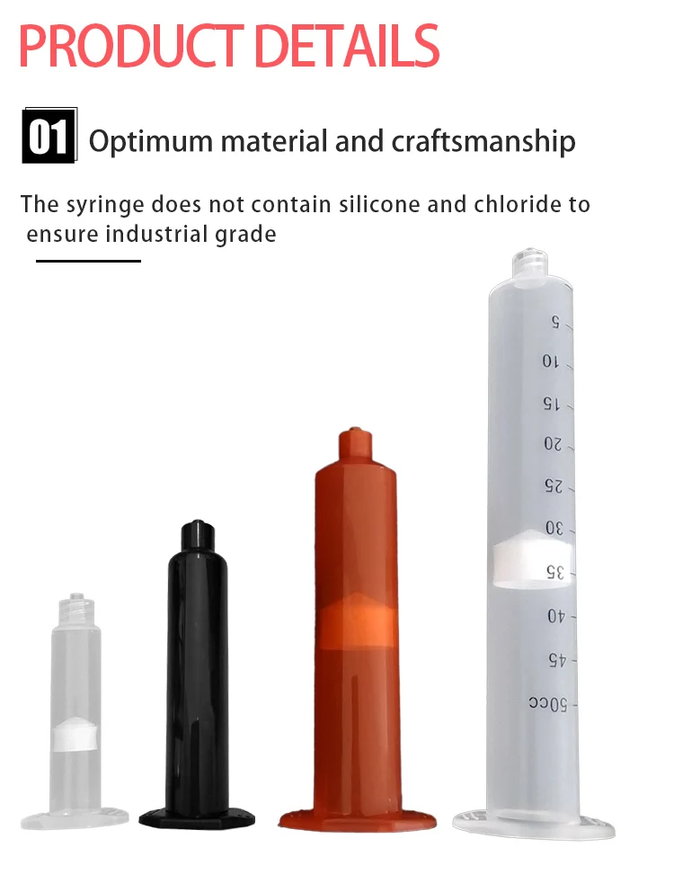Pneumatic Us Style Glue Dispensing Syringes - 3cc to 55cc