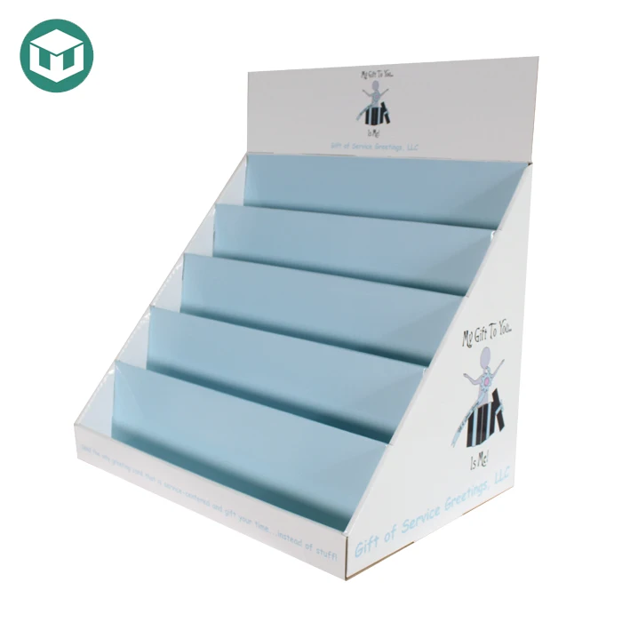 Custom Printing Corrugated Material 4 Tiers Greeting Card Counter ...