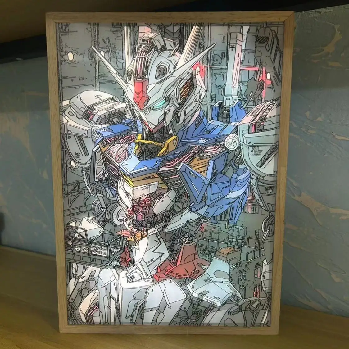 Light up Painting Anime Character Wood Frame Poster LED