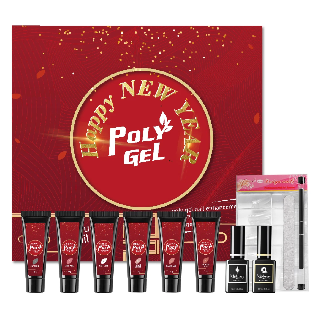 Mobray Poly Nail Extension Gel Kit - 6 Colors for Art