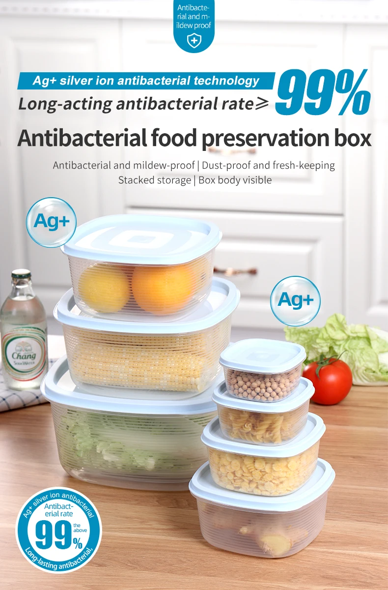 Plastic Crisper Box Food Storage Box Meat Fruit Vegetable Crisper Box ...