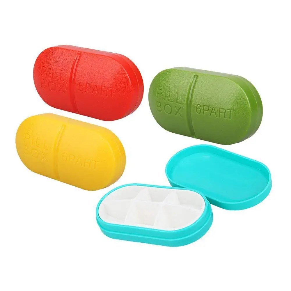 Customization High Quality Capsule Plastic Pill Box With 6 Plastic ...
