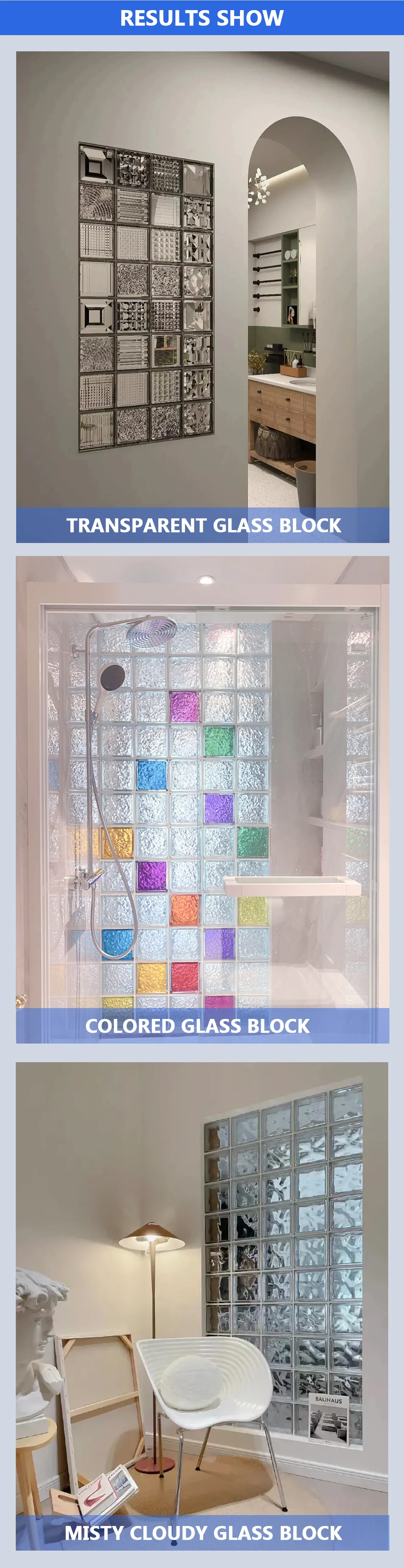 Modern Garden Brick Decorative Lighted Hollow Glass Block
