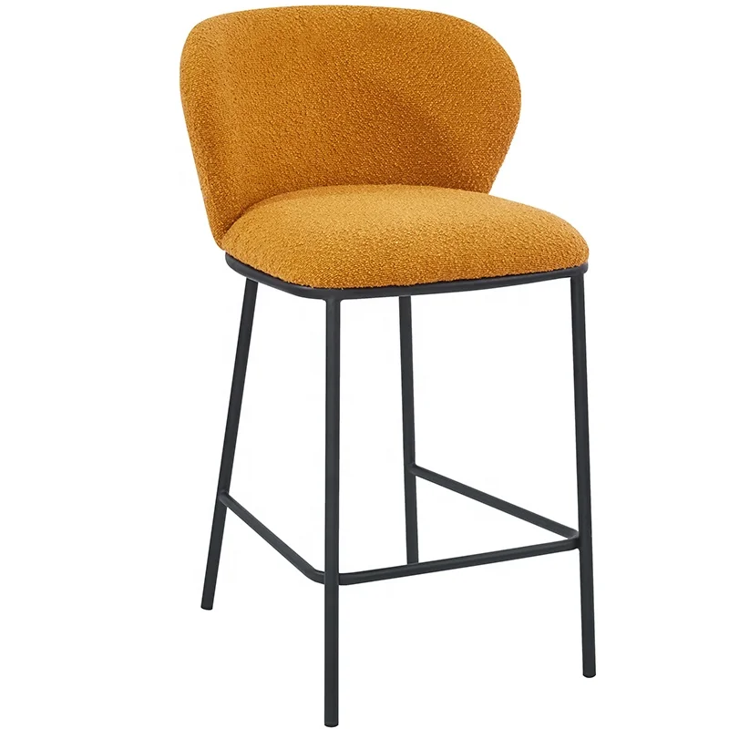 Modern Fabric Seat Metal Black Painting Legs Bar Stool - Buy Modern ...