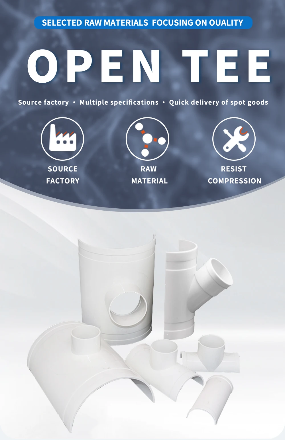 Upvc Pvc Pipe Fittings Tee 75 110 160 Open Oblique Tee Water Pipe ...