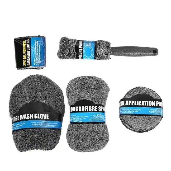 Car Cleaning Cloth Kit - 9pcs Microfiber Set for Detailing