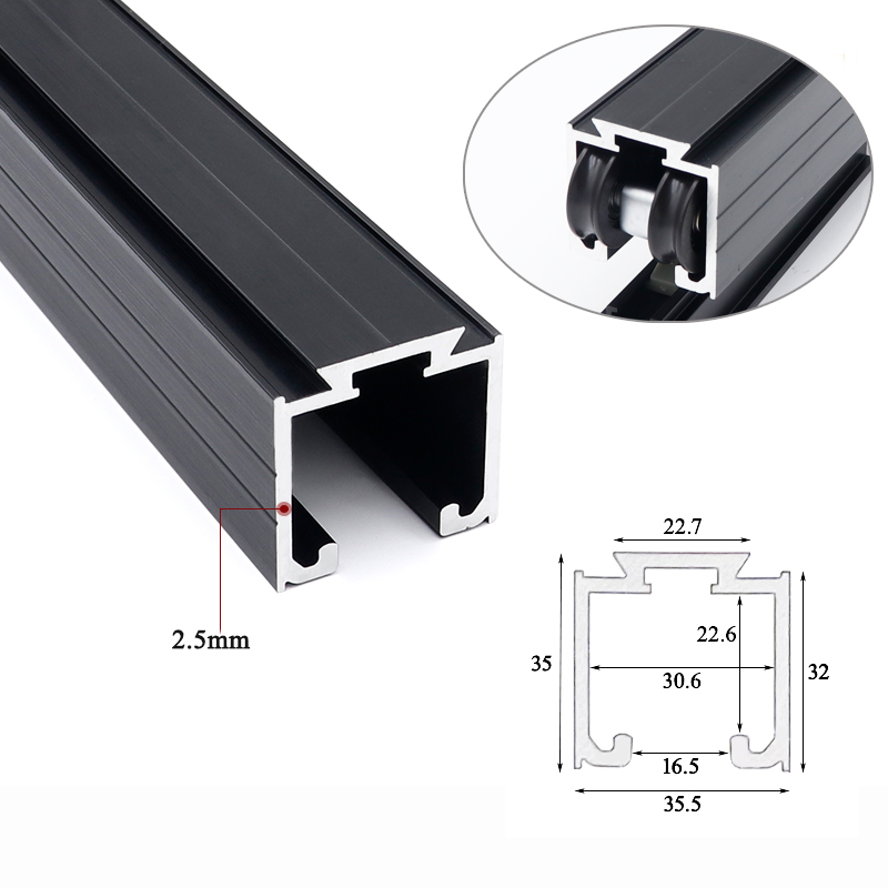 Customized Aluminum profile Slide Rail Sliding Door Track System for ...