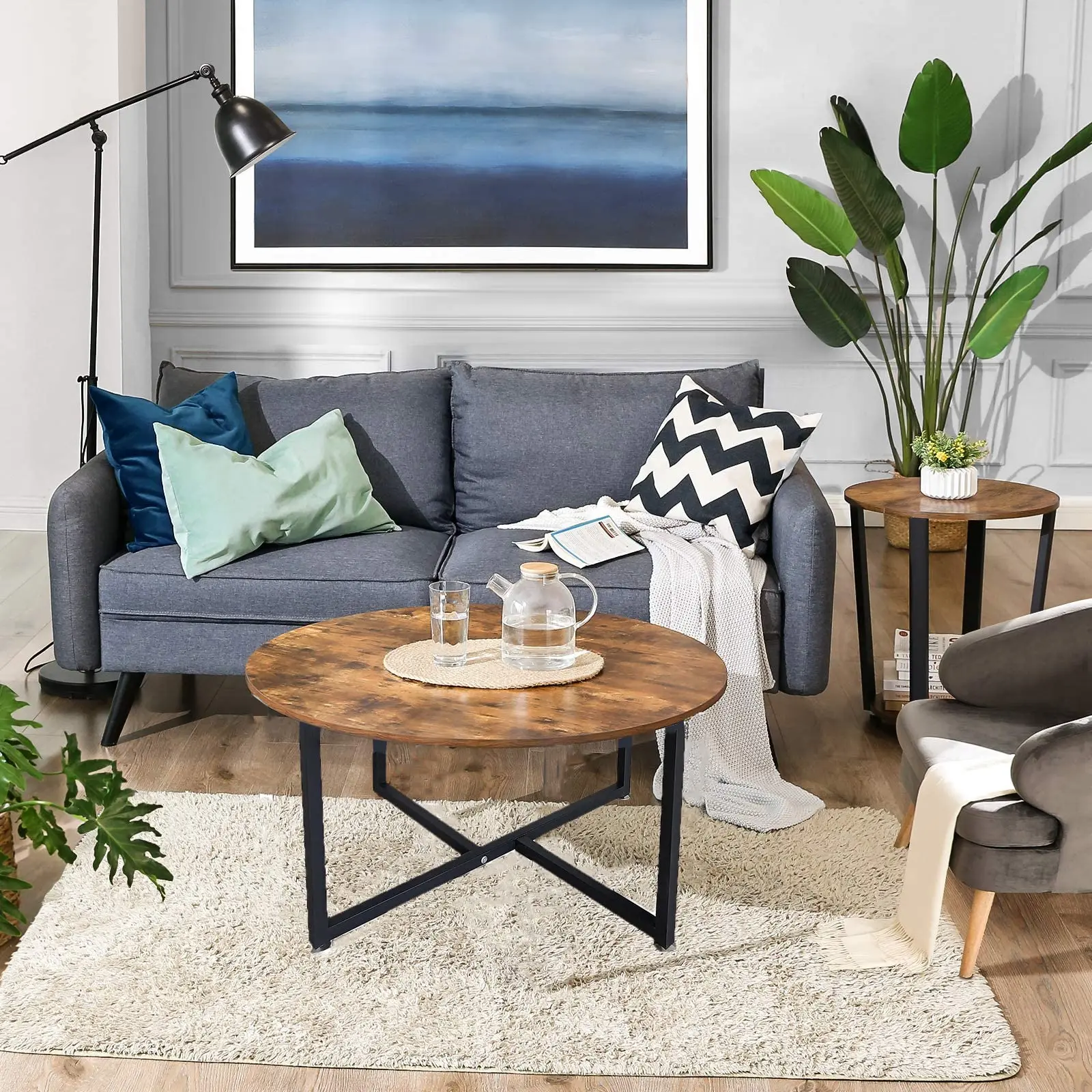 Small Tea Round Coffee Table Modern Coffee Table Sofa Table For Living ...