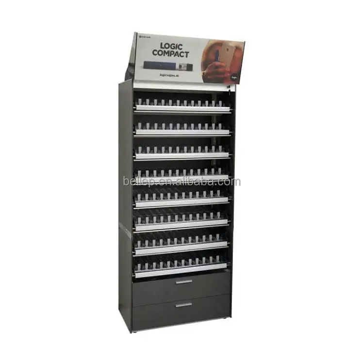 Lockable Shutter Door Led Light and 2 Storage Drawer Cigarette Rack ...