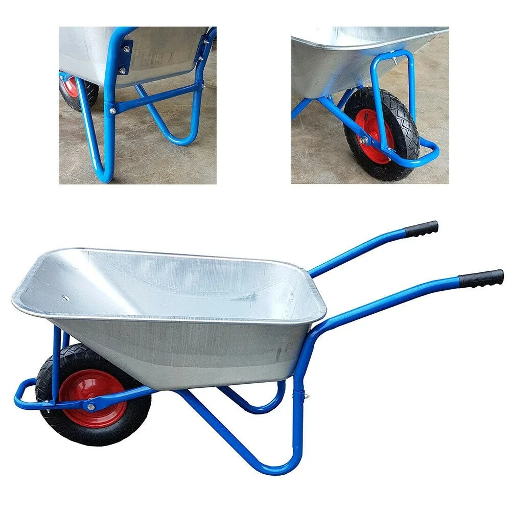 Silver Heavy Construction Garden Galvanized Pallet Wheelbarrow - Buy ...
