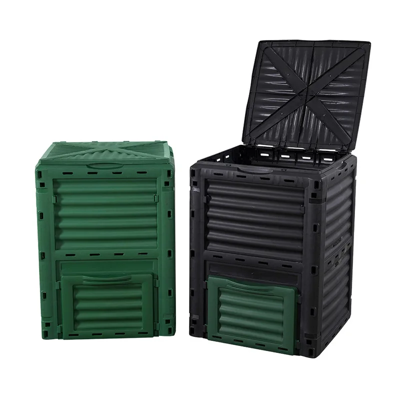 80 Gallons 300l Outdoor Foldable Compost Bin Durable Plastic Worm ...