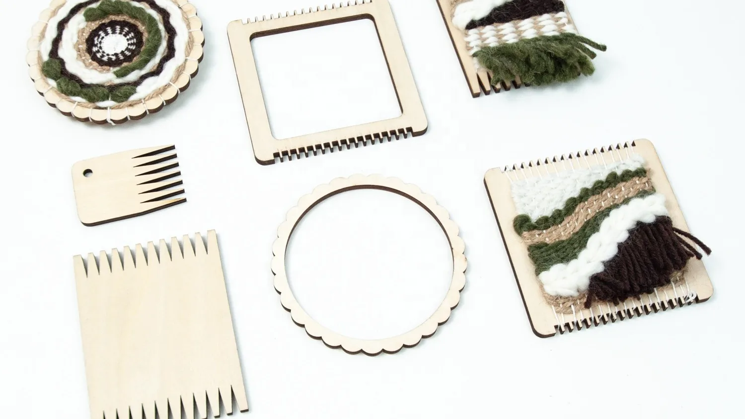 Wooden Mini Tiny Weaving Loom With Comb In Pack For Weaving Beginner ...