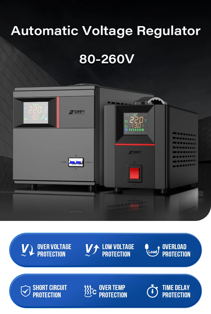 New Design 1kva 3kva 5kva Relay Type 90-260v Ac Automatic Voltage ...