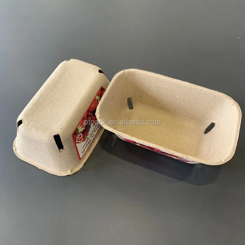 Eco Friendly Pulp Molded Vegetable Trays For Tomatoes Berry Paper Pulp ...