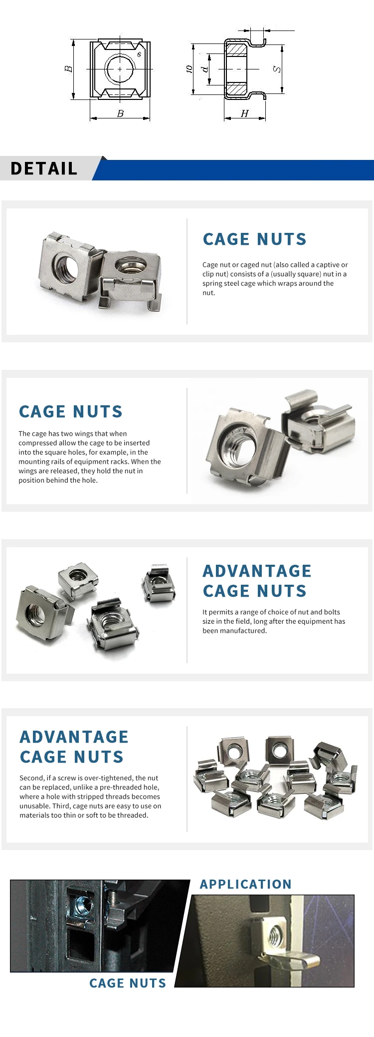 China Stainless Steel M2 Square Lock Cage Nut All Kinds 1/4-20 M3 M6 ...