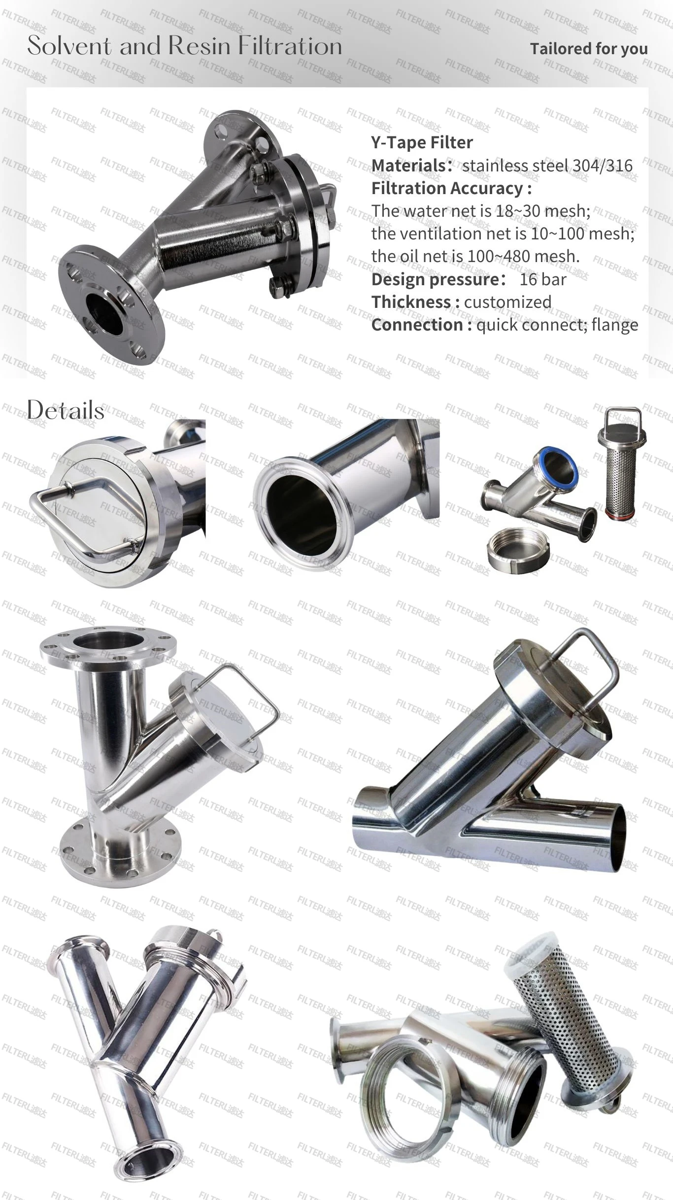 New Food Grade Y Type Strainers Pipelines Stainless Steel For ...