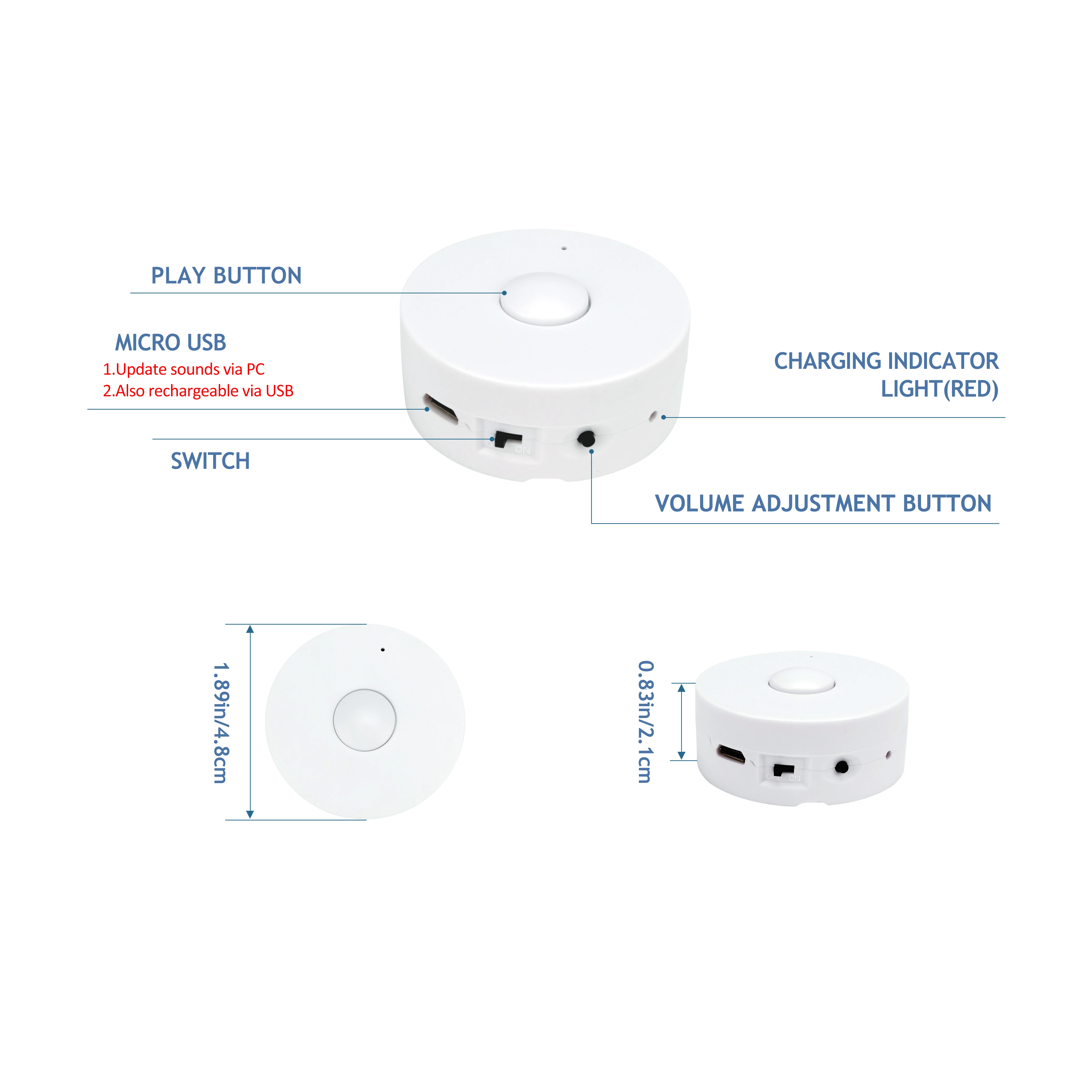 16M USB Downloadable Voice Box Plush Toy Sound Module