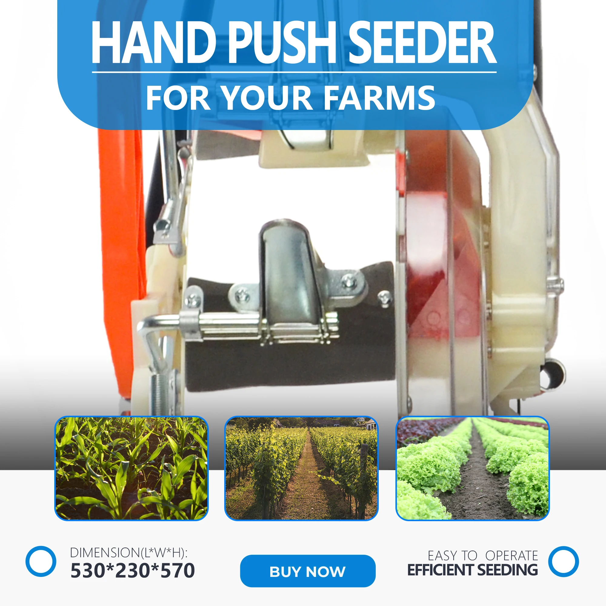 Hand-push Roller Seeder Garden Seeder With 7 Seed Plates,Stainless ...