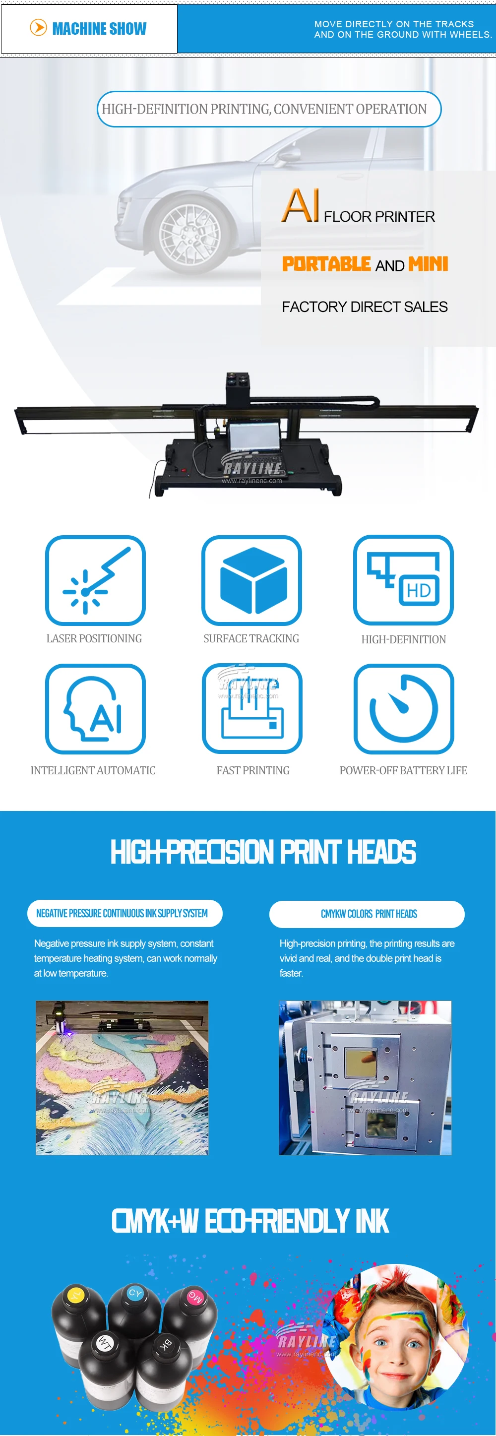 Chinesische Wallpen Wand Drucker Maschine Ra-Ud200 Cmyk – MRQOI