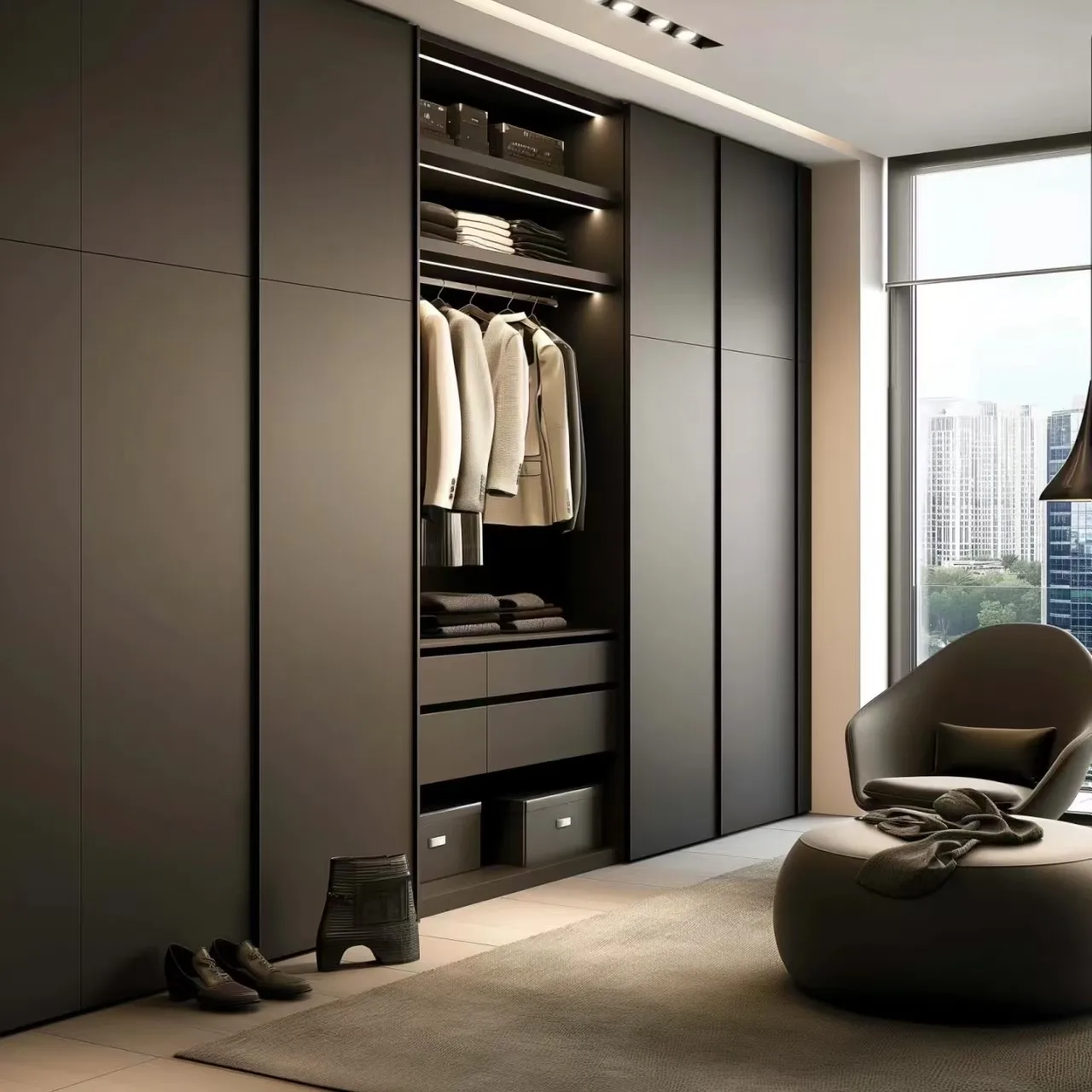Modern Premium All-in-One Multi-Functional Wardrobe for Home Office ...