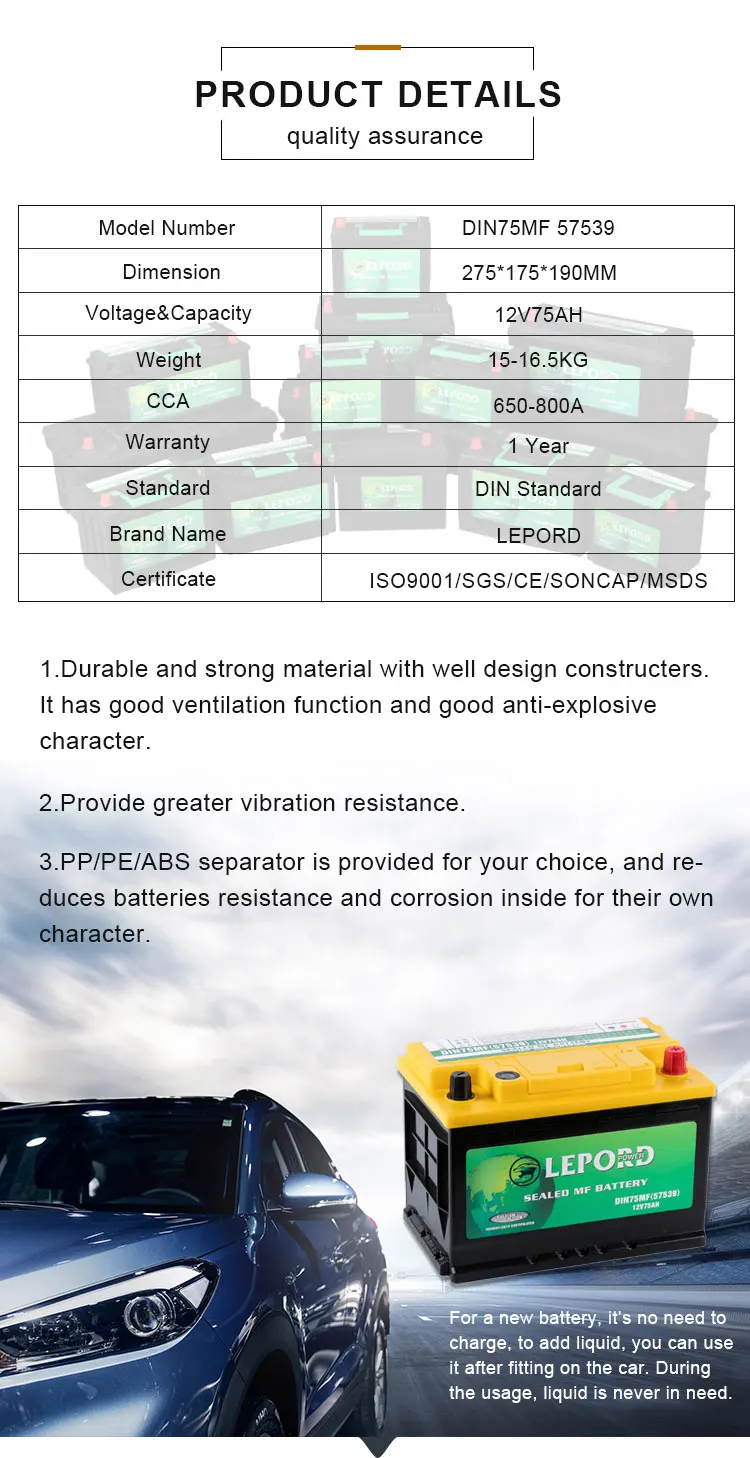 DIN66, DIN75 Car Batteries - High Performance & Low Price