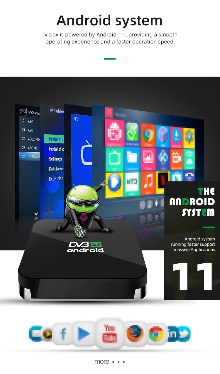 4K HD Hybrid OTT Satellite TV Receiver - Smart Android Box