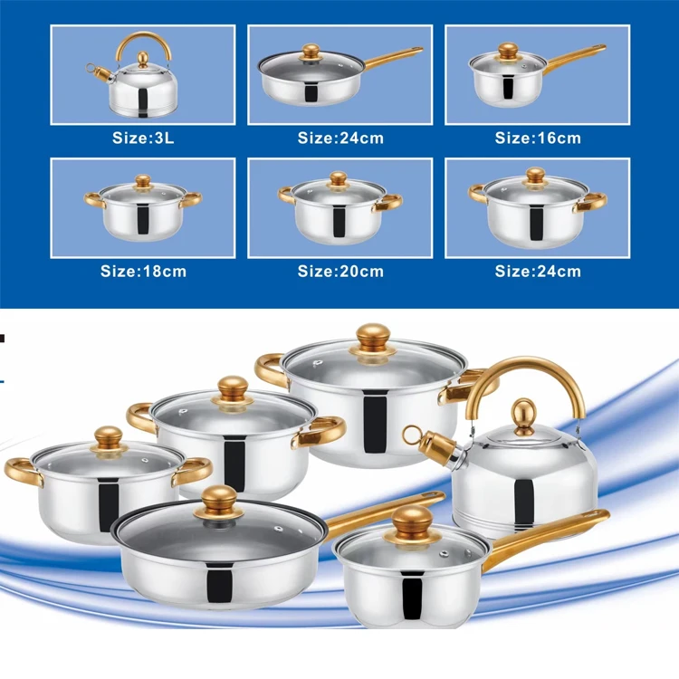 Stainless Steel Cookware Set - 12-Piece Non-Stick Pan